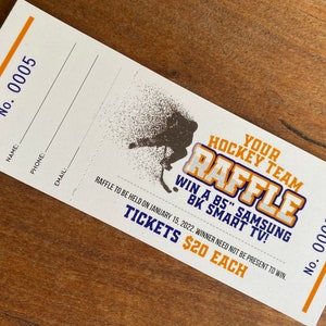 Custom Raffle Tickets, Full Design Included, Gala Ticket Printing ...