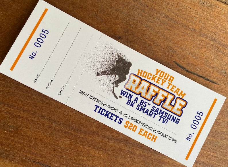 Custom Raffle Tickets, Full Design Included, Gala Ticket Printing ...