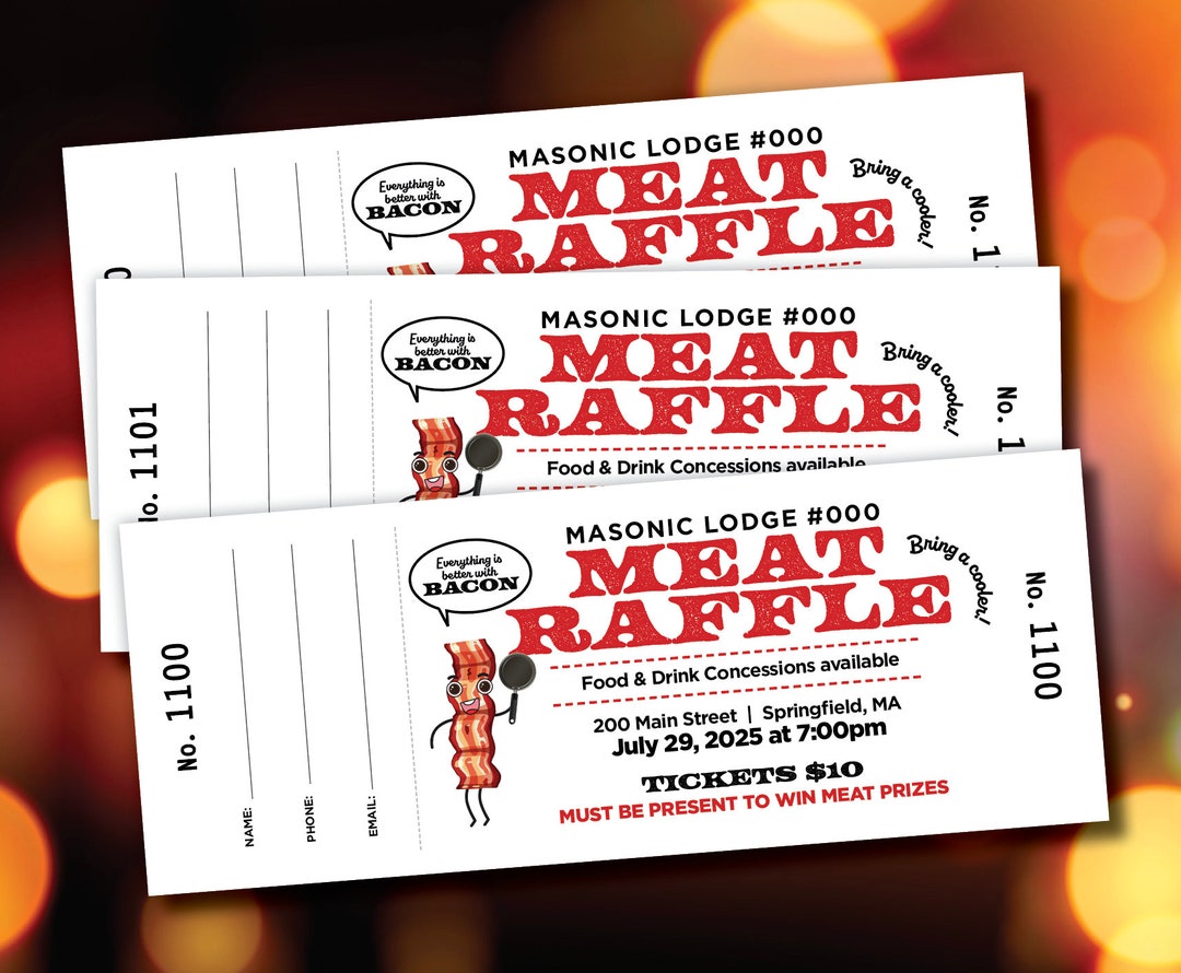 Custom Raffle Tickets, Gala Ticket, Numbered Tickets, Meat Raffle ...