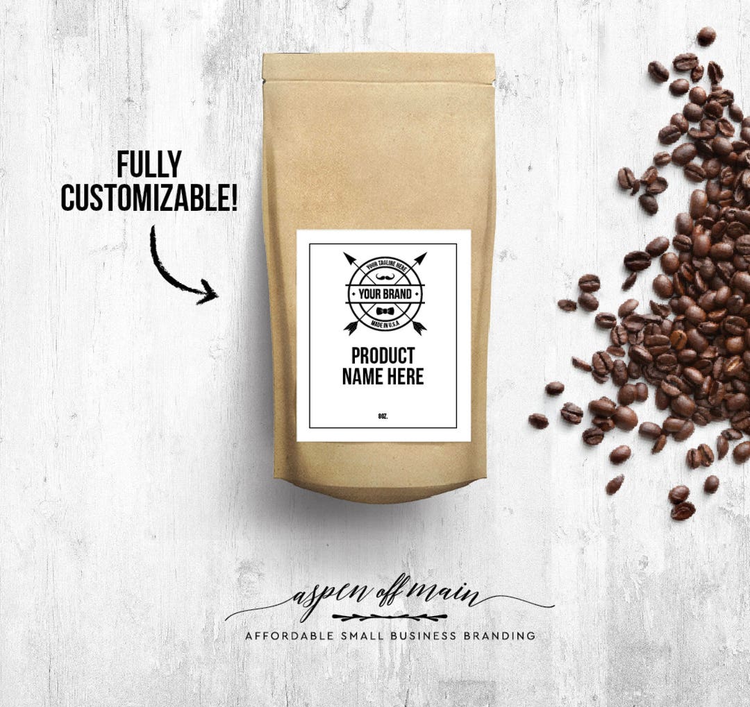 Logo Sticker - Small Business Packaging Labels - Coffee Sticker Label ...