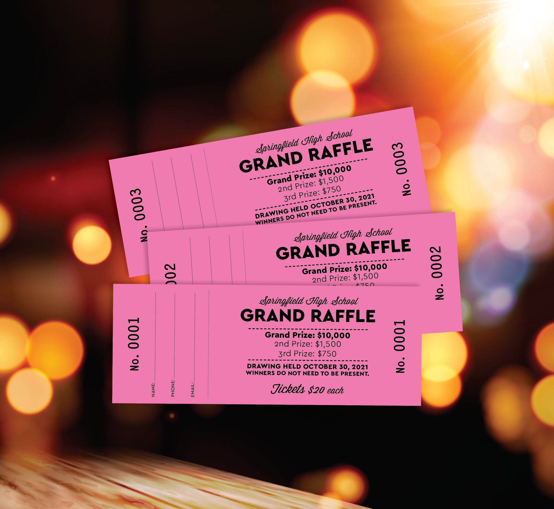 Custom Raffle Tickets Full Design Included Ticket Printing | Etsy