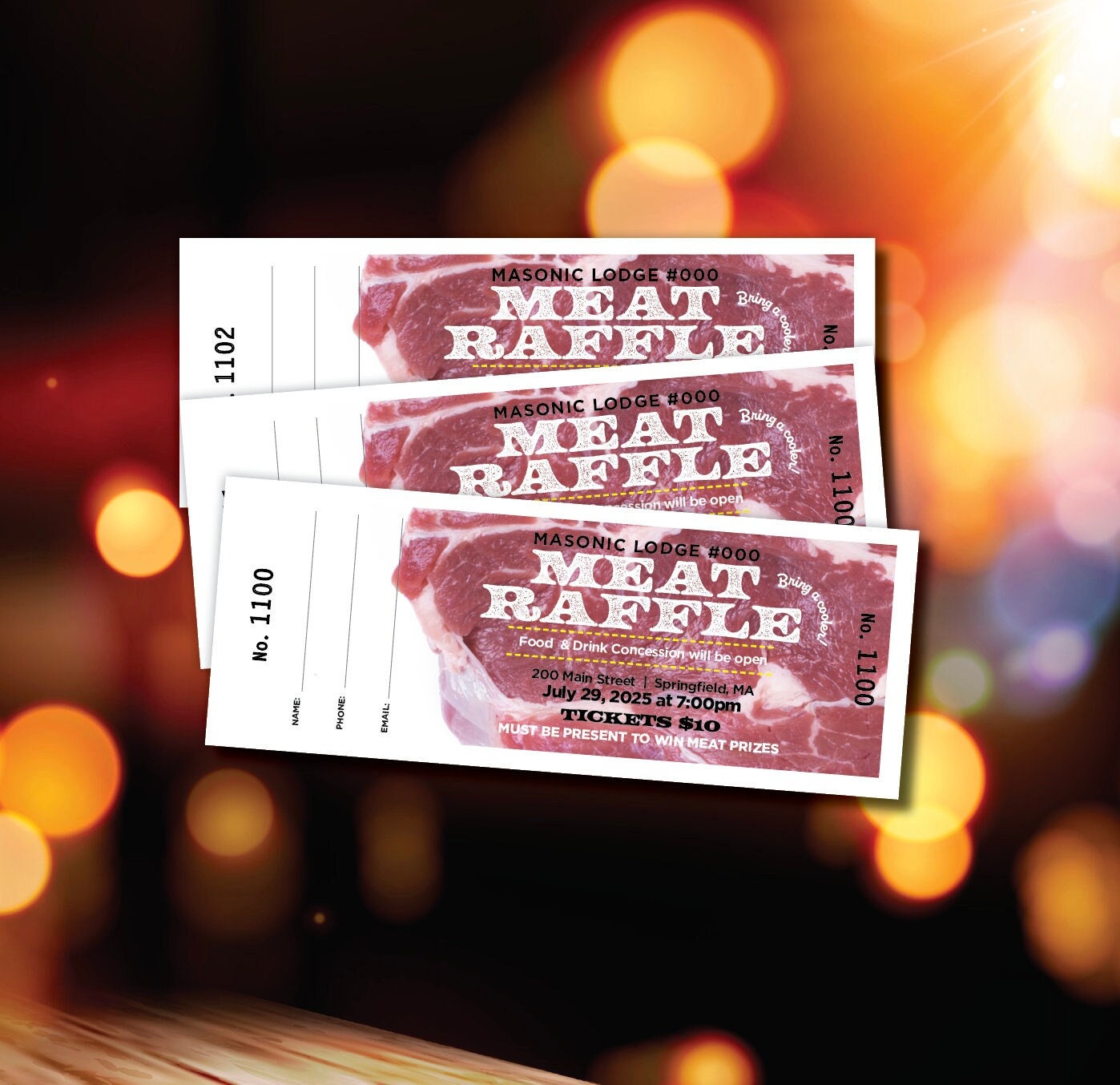 Custom Raffle Tickets, FREE DESIGN, Gala Event Ticket, Numbered Event ...