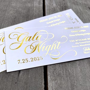 Gold Foil Gala Tickets, Full Design Included, Event Entry Ticket ...