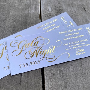 Gold Foil Gala Tickets, Full Design Included, Event Entry Ticket ...