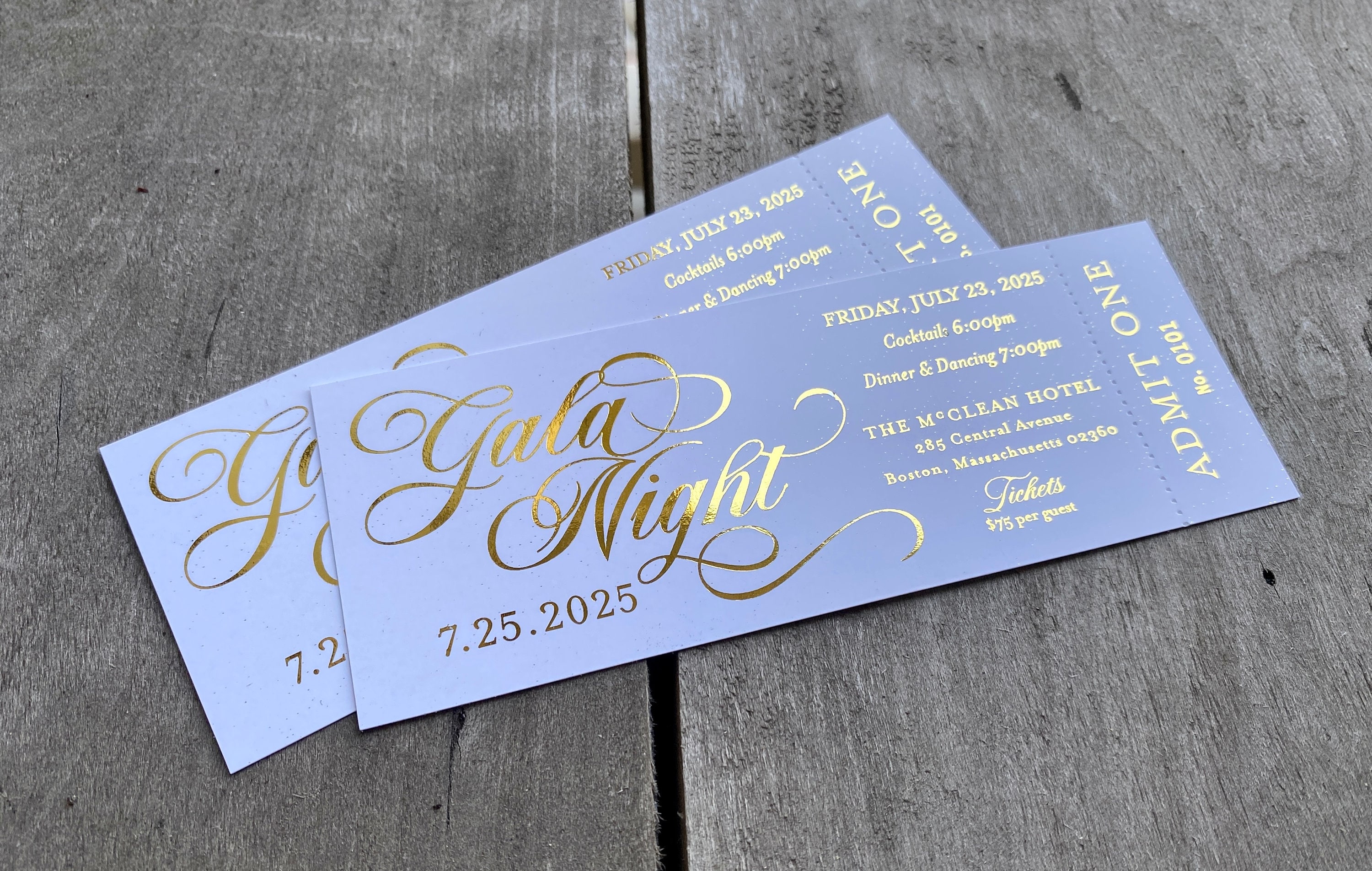 Gold Foil Gala Tickets, Full Design Included, Event Entry Ticket ...
