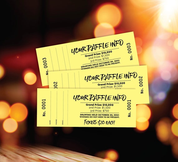 Custom Raffle Tickets Full Design Included Ticket Printing | Etsy