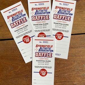 Custom Raffle Tickets, Full Design Included, Gala Ticket Printing ...