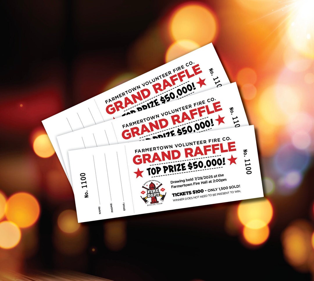 Custom Raffle Tickets, FREE DESIGN, Gala Ticket Printing, School ...