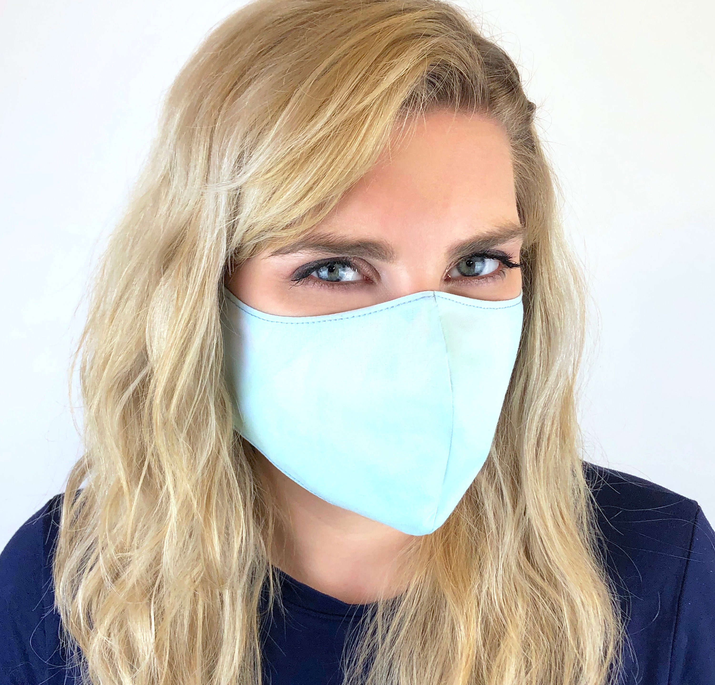 Preppy Floral Print Face Mask LtBlueGreen Vintage Cotton | Etsy