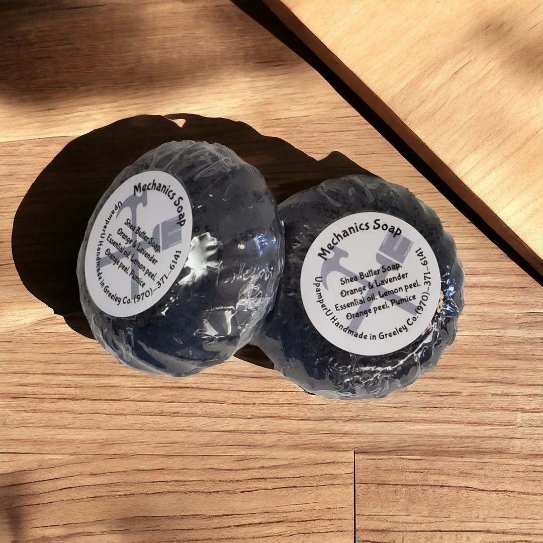 Mechanics Soap Bar With Pumice, Charcoal, Ground Orange Peel, Lavender ...