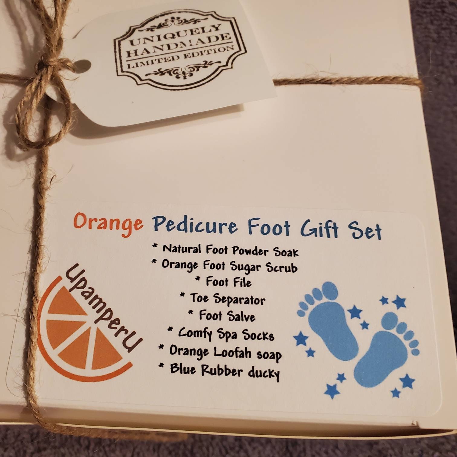 Orange Pedicure Foot Gift Set Naturally Scrub and Soften Your - Etsy