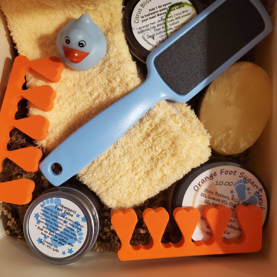 Orange Pedicure Foot Gift Set naturally scrub and soften your | Etsy