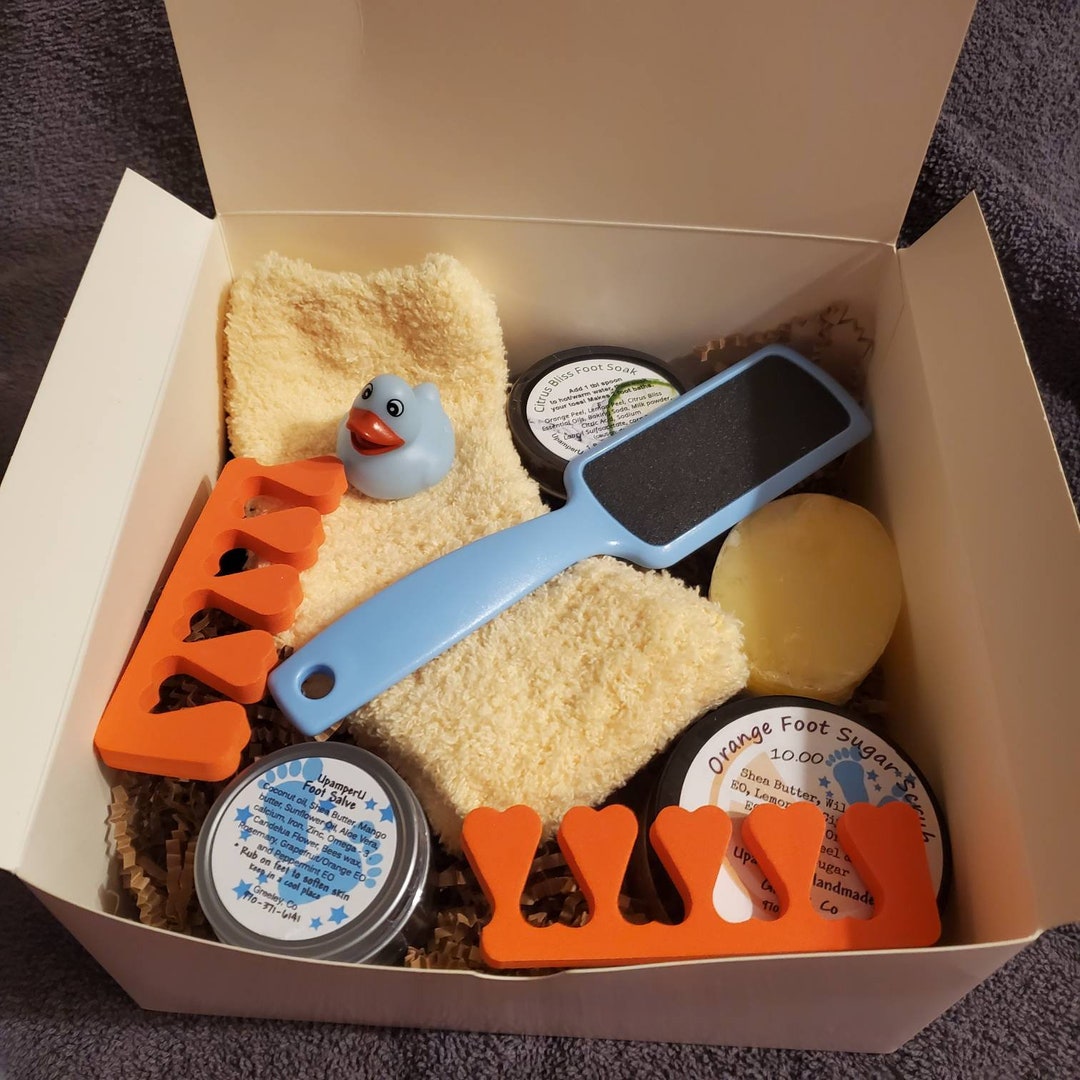 Orange Pedicure Foot Gift Set Naturally Scrub and Soften Your - Etsy