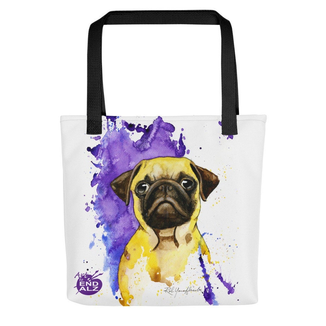 Purple Pug Tote Bag, Sustainable, Eco-friendly, Totebag, Beach Bag ...