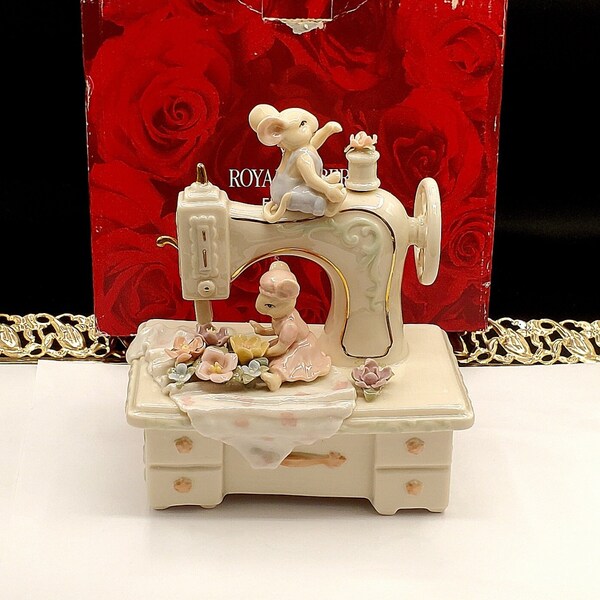 Mice on Sewing Machine Music Box - Etsy