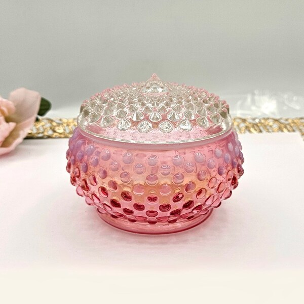 Glass Hobnail Box - Etsy