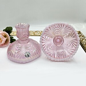 Fenton Candle Holders Petal Pink Opalescent Tulip Top Large Pair ...