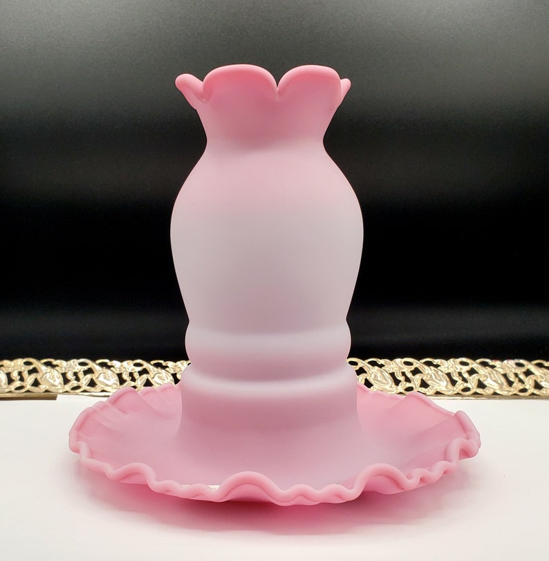 FENTON Glass Fairy Light Pink Burmese 7 Tall 6 - Etsy
