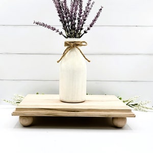 12" X 9" Unfinished Rectangle Wood Stand, Farmhouse Rustic DIY Natural ...