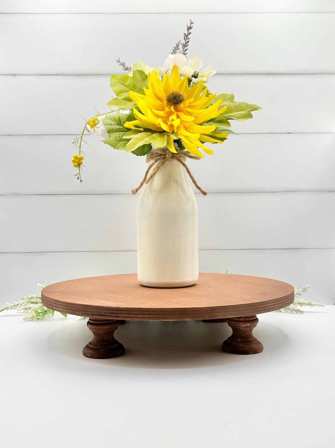 Brown Cake Stand 14" Wedding Cake Stand, Farmhouse Riser, Rustic ...