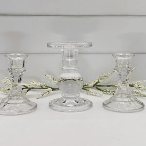 Glass Unity Set, Glass Unity Candle Holder Set, Wedding Unity Candle ...