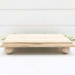 12" X 9" Unfinished Rectangle Wood Stand, Farmhouse Rustic DIY Natural ...