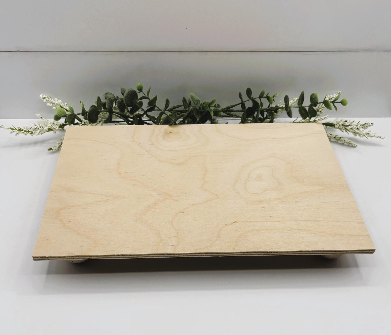 12" X 6" Unfinished Rectangle Wood Stand, Farmhouse Rustic DIY Natural ...