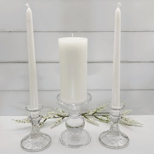 Glass Unity Set, Glass Unity Candle Holder Set, Wedding Unity Candle ...