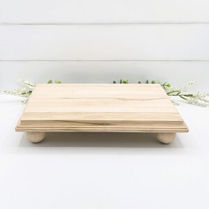 12" X 9" Unfinished Rectangle Wood Stand, Farmhouse Rustic DIY Natural ...