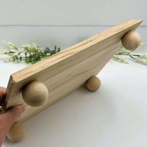 12" X 9" Unfinished Rectangle Wood Stand, Farmhouse Rustic DIY Natural ...