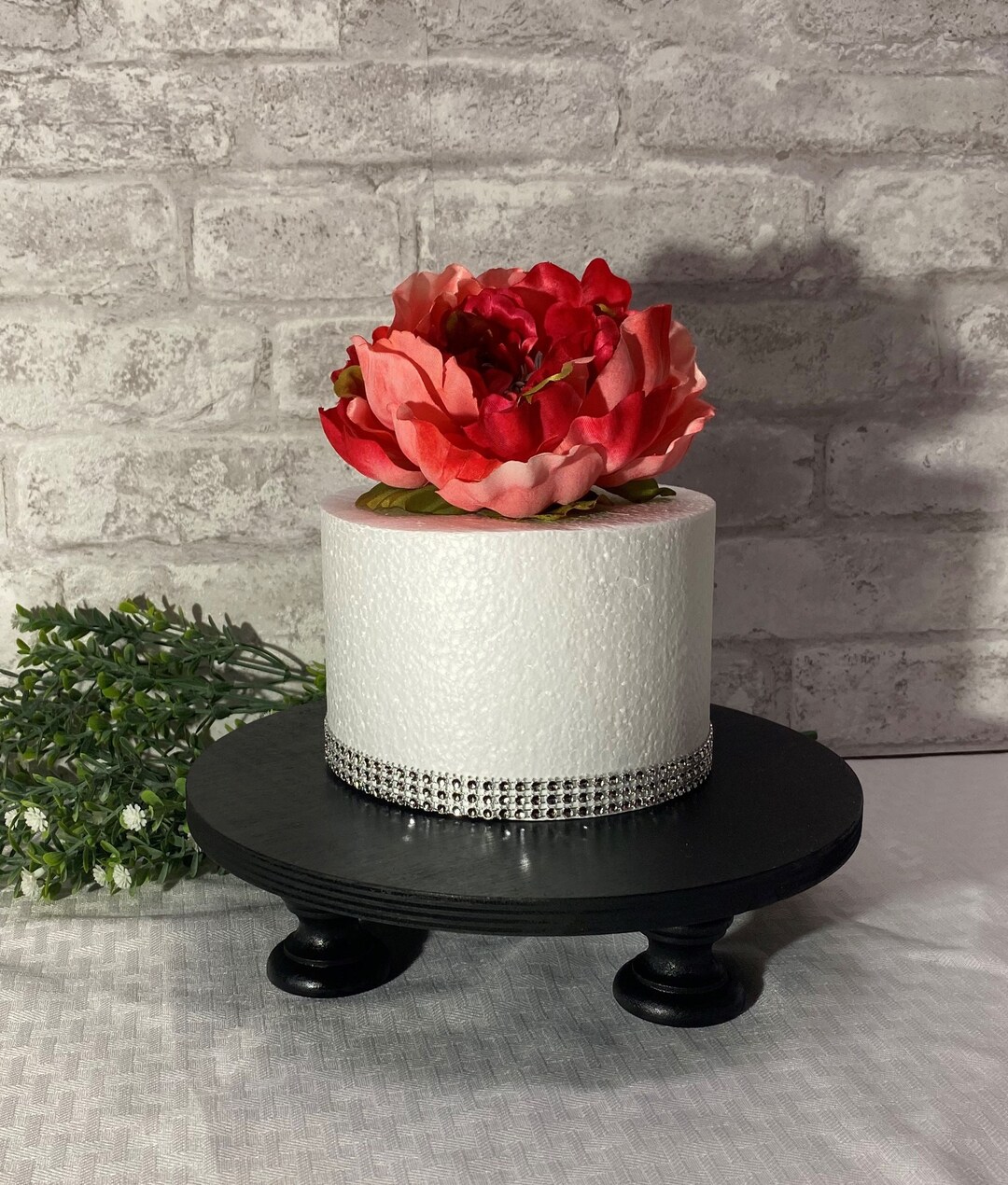 10 25cm Wooden Cake Stand, Rose Gold, Black or Red Wedding Cake Stand ...