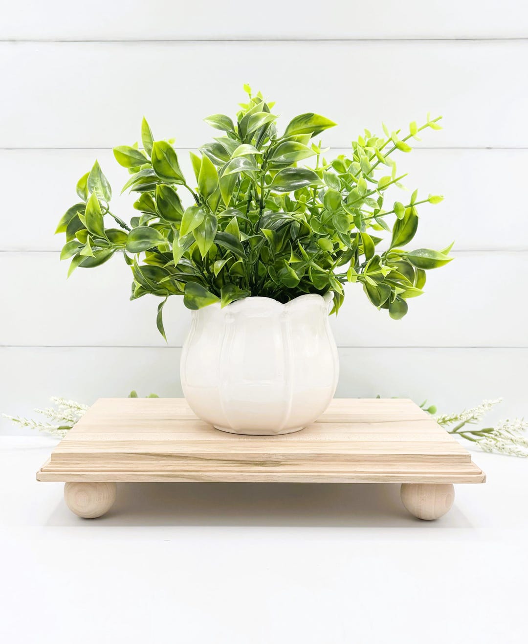 12" X 9" Unfinished Rectangle Wood Stand, Farmhouse Rustic DIY Natural ...