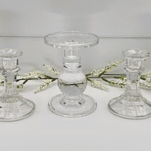 Glass Unity Set, Glass Unity Candle Holder Set, Wedding Unity Candle ...