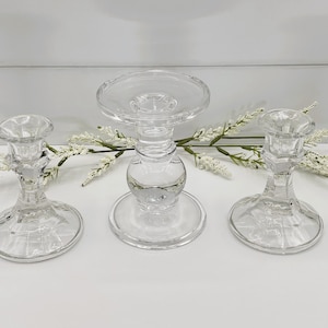 Glass Unity Set, Glass Unity Candle Holder Set, Wedding Unity Candle ...