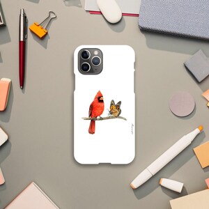 Red Cardinal Bird and Monarch Butterfly Slim Case - Etsy