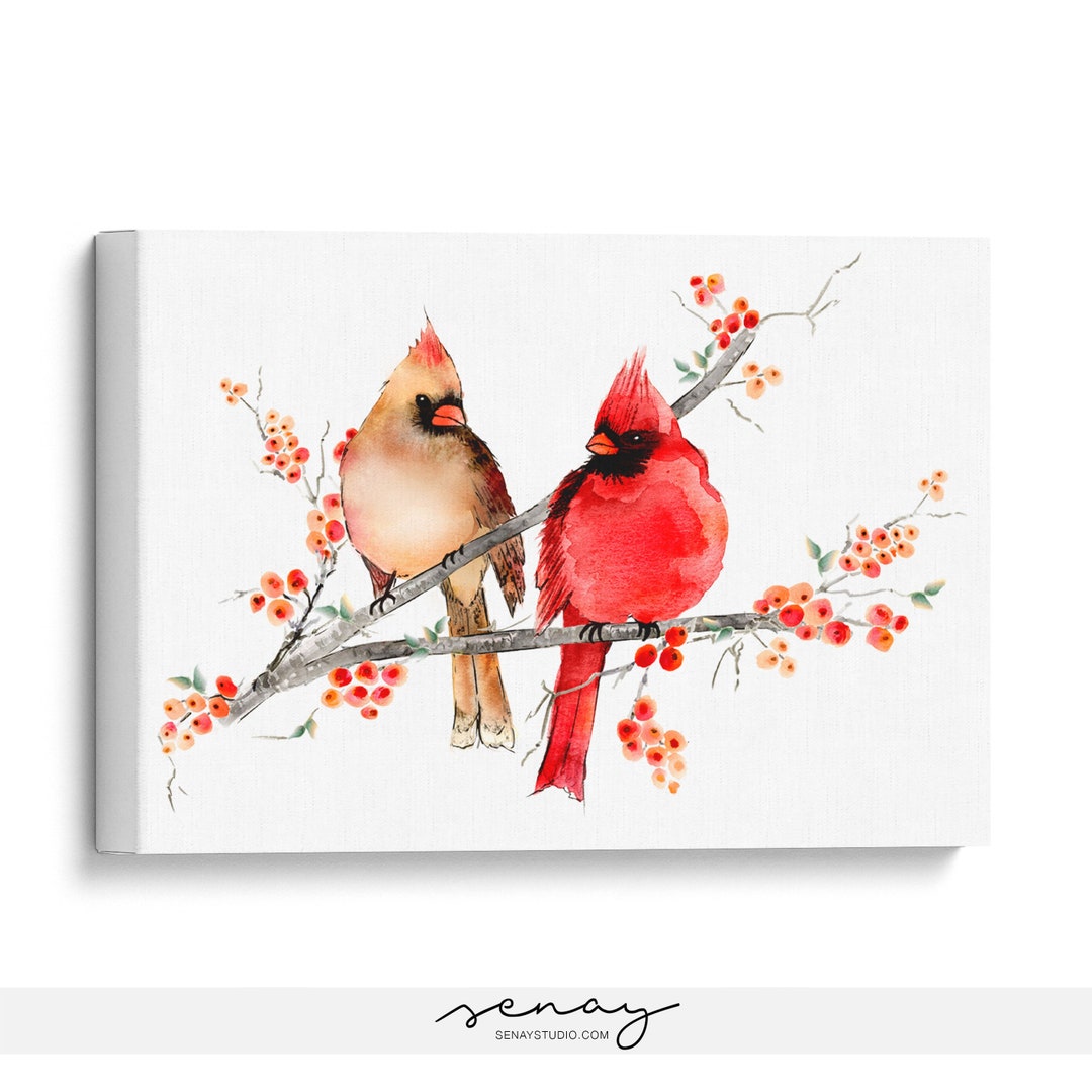 Gorgeous Cardinal Birds Canvas Print Gallery-style Ready to Hang Wall ...