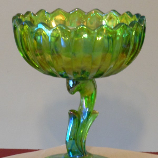 Green Glass Compote - Etsy