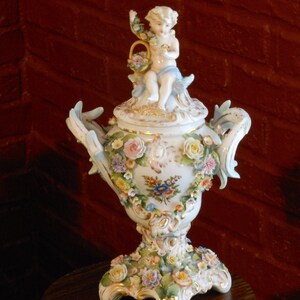 Late 19th, Early 20th Century Sitzendorf Vase With Lid: Thuringia ...