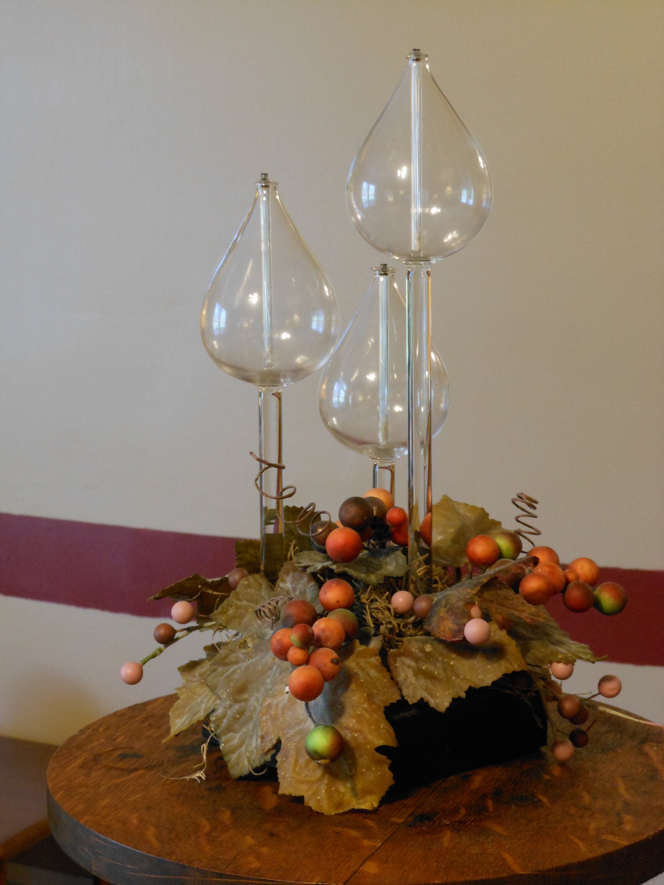 Glass Tear Drop Oil Lamp Centerpiece