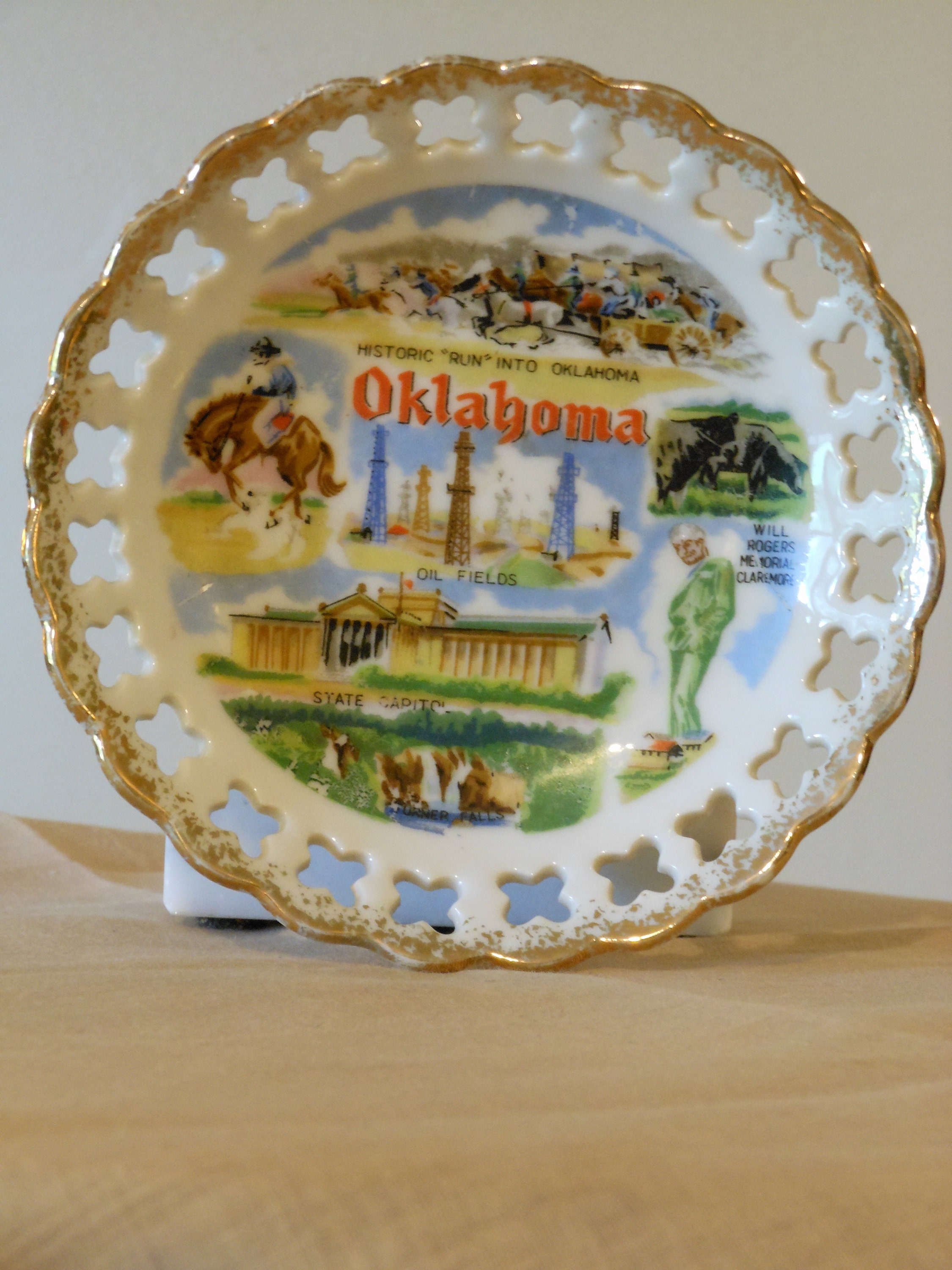 Vintage Oklahoma Pin Dish