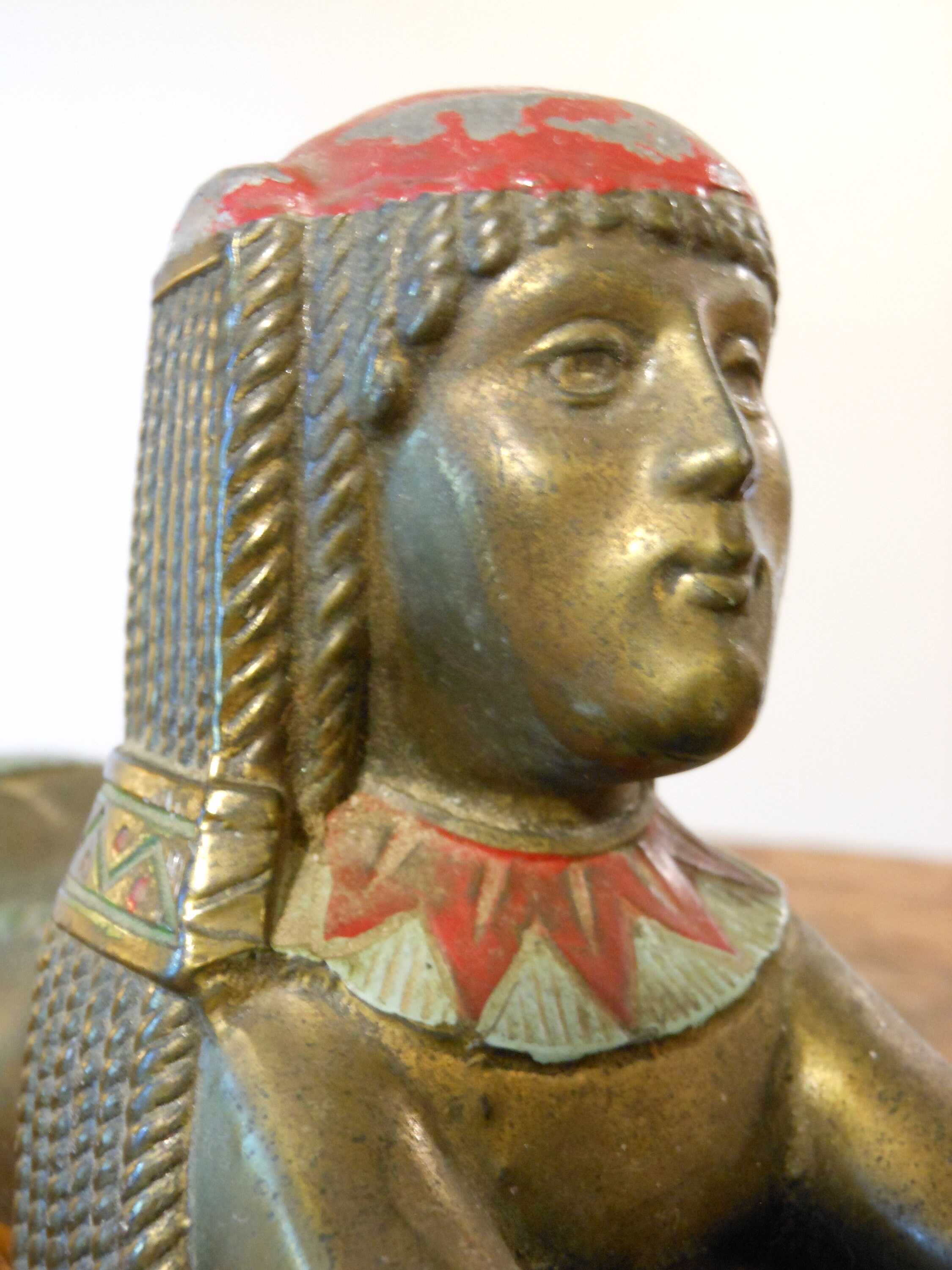 Vintage Bronze Egyptian Revival Ronson Princess Queen Incense Burner