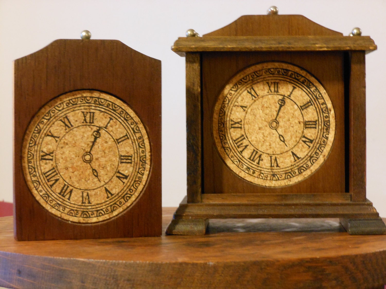 Wooden Mantle Clock Coaster Set