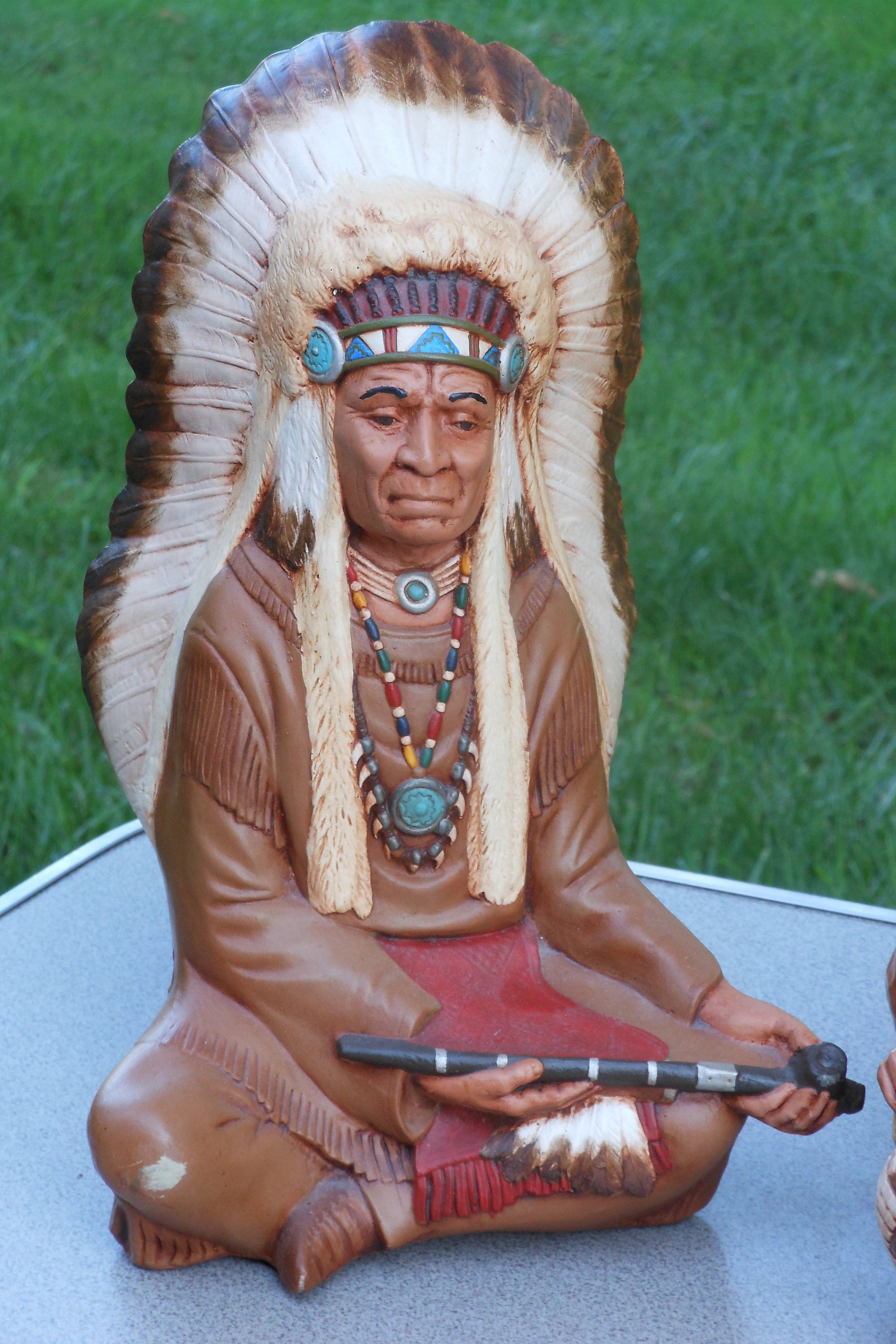 Large Homco Native American Chalk Figures