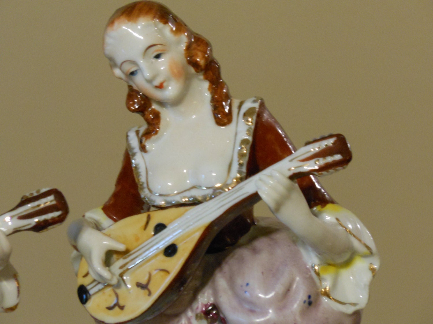 Porcelain 10 inch Female and Male Mandolin Players