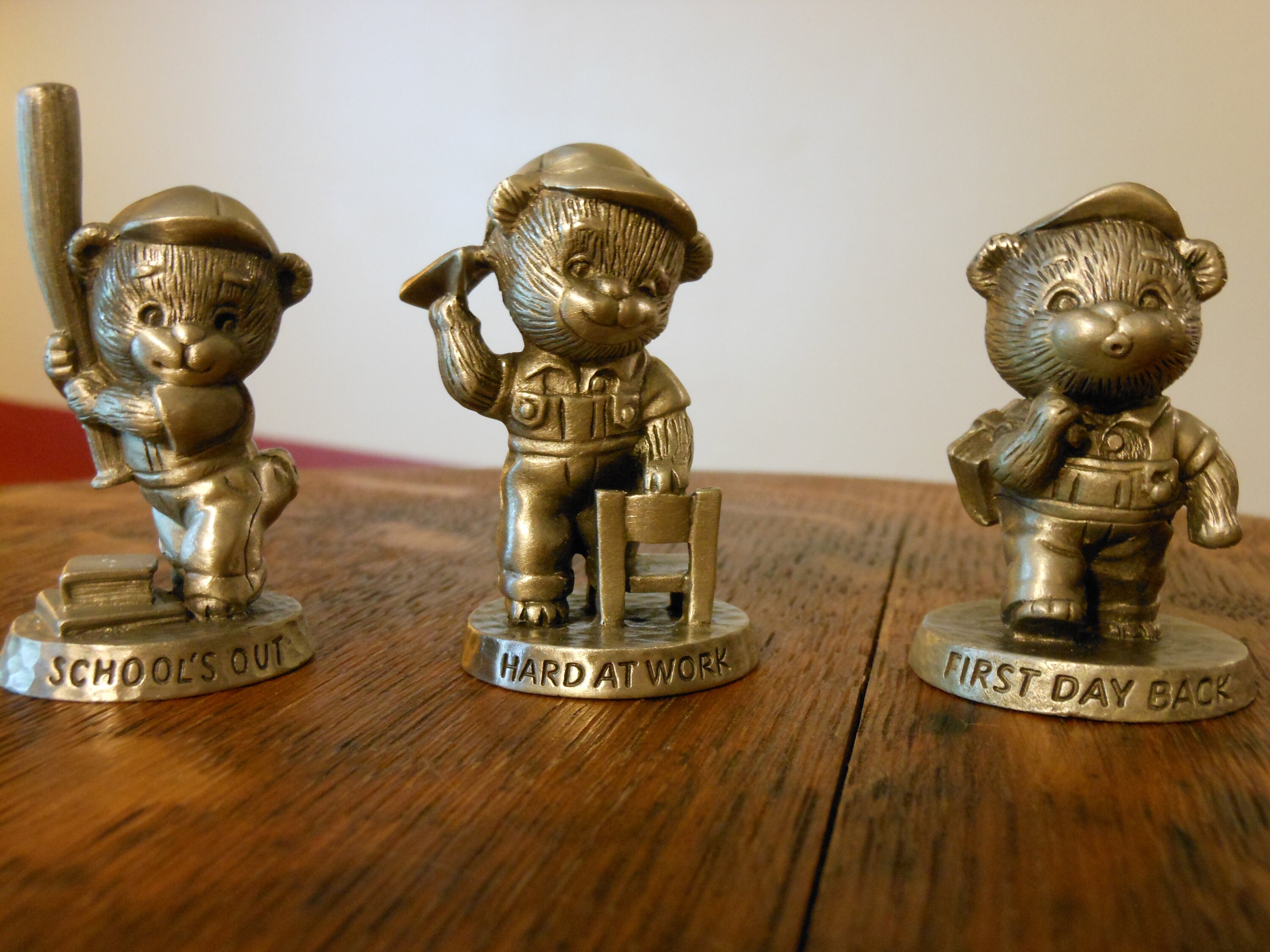 Three Avon Pewter Bears