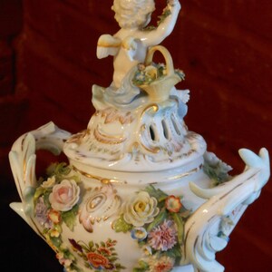 Late 19th, Early 20th Century Sitzendorf Vase With Lid: Thuringia ...