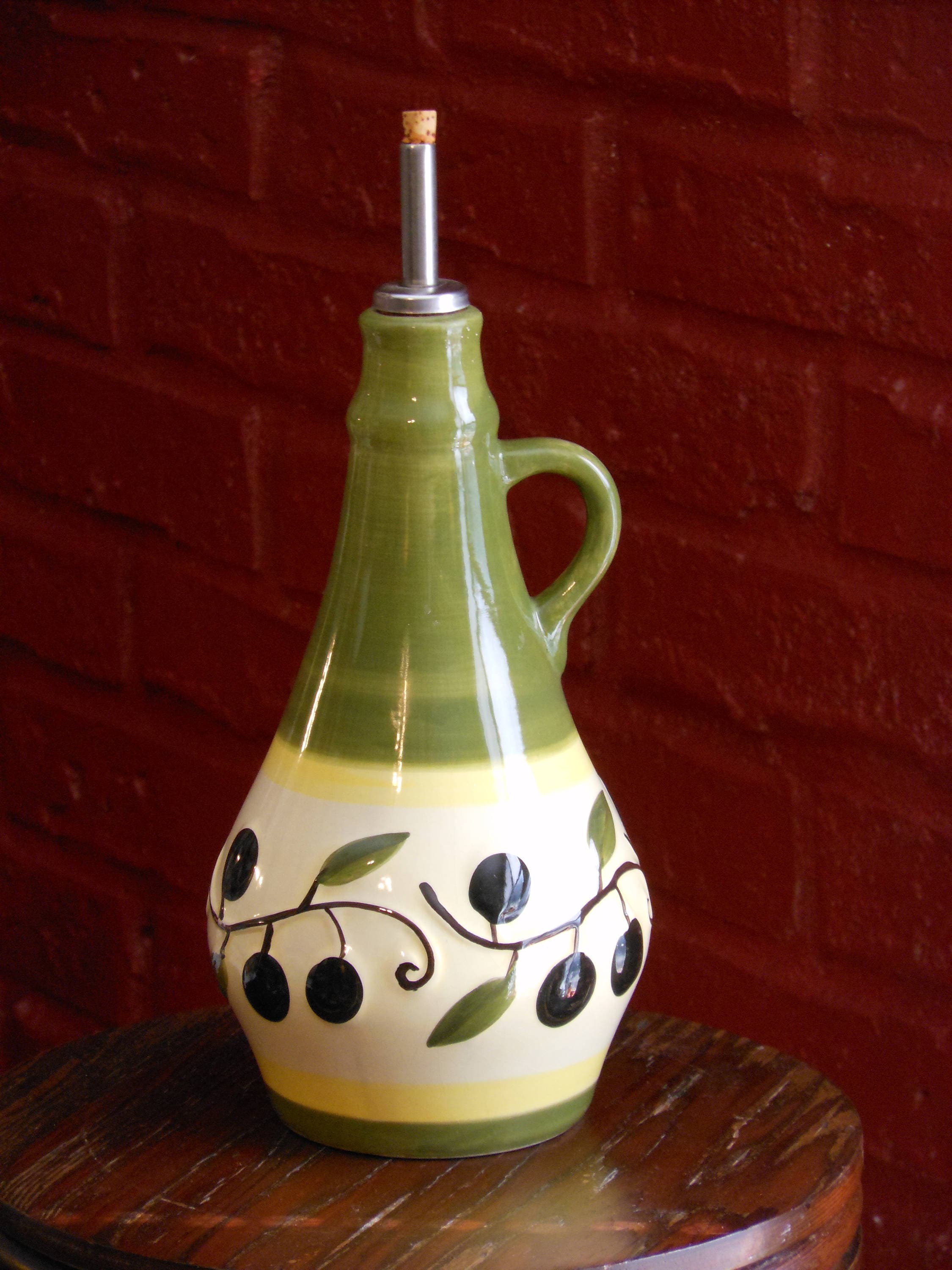 Ceramic Vintage Olive Oil Jug