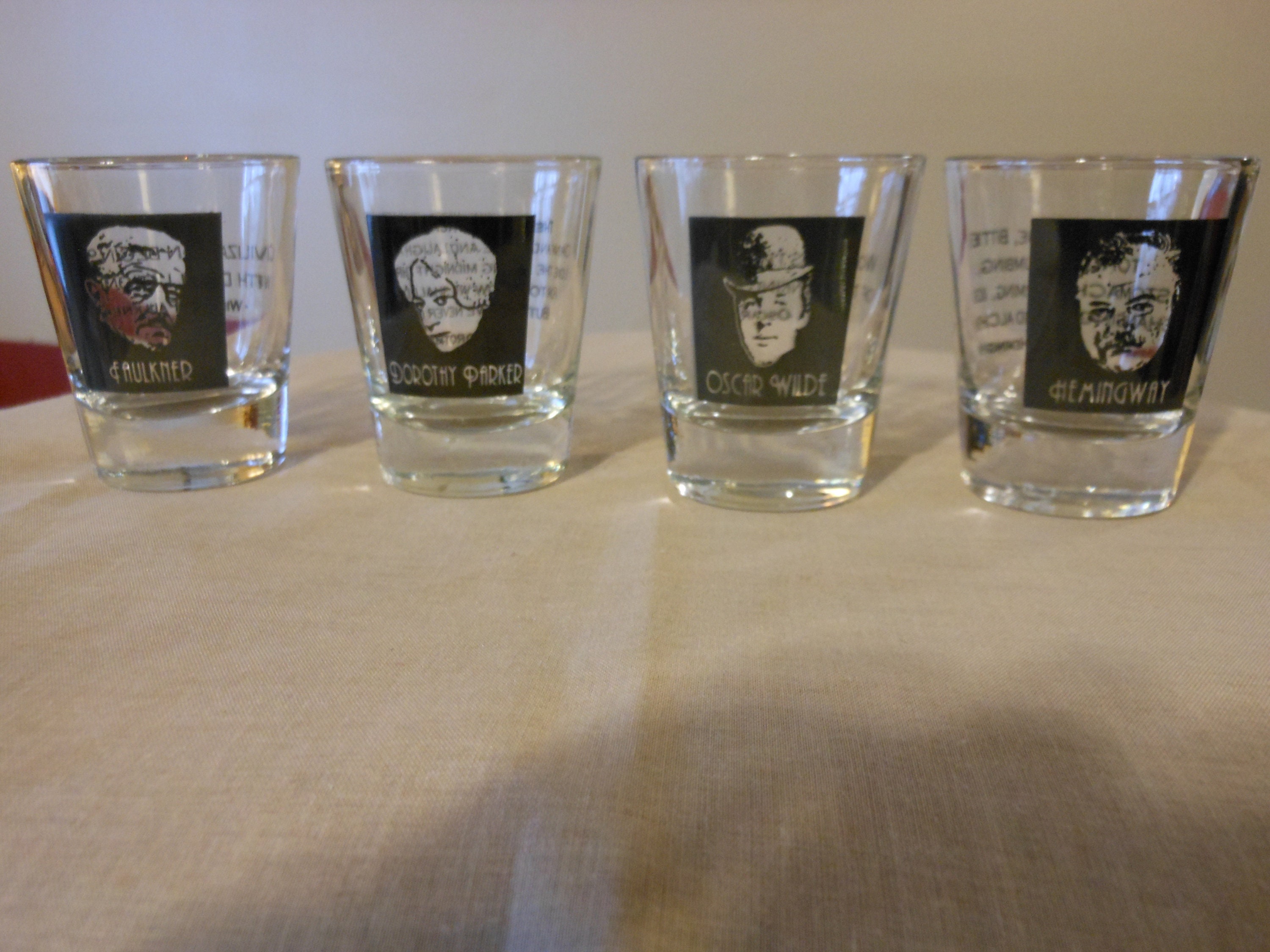 Famous Drinking Authors Shot Glasses