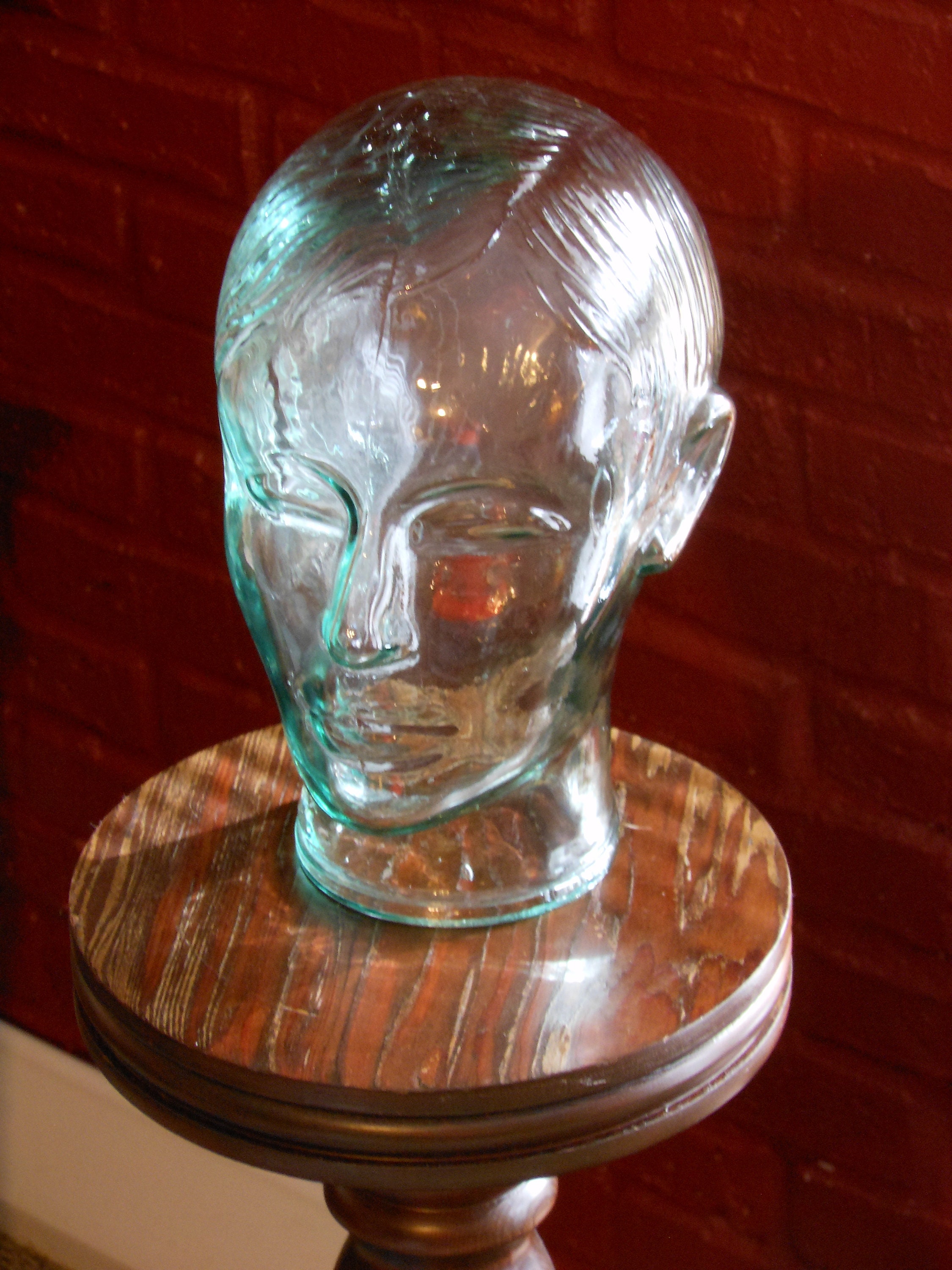 One Vintage, Hollow 10-Inch High Glass Head