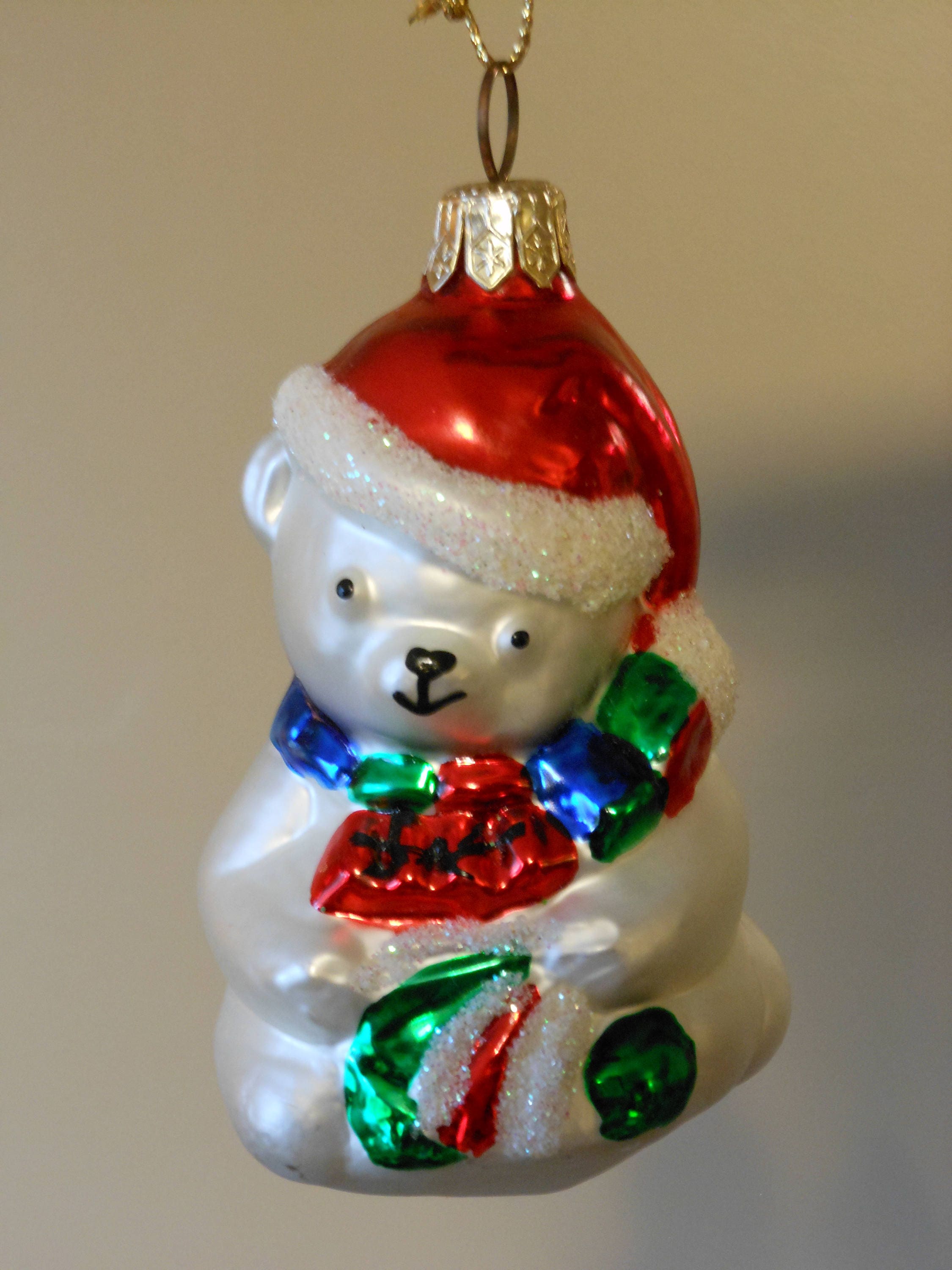 Christmas Teddy Bear & Wrapped Christmas Present: Christopher Radko ...